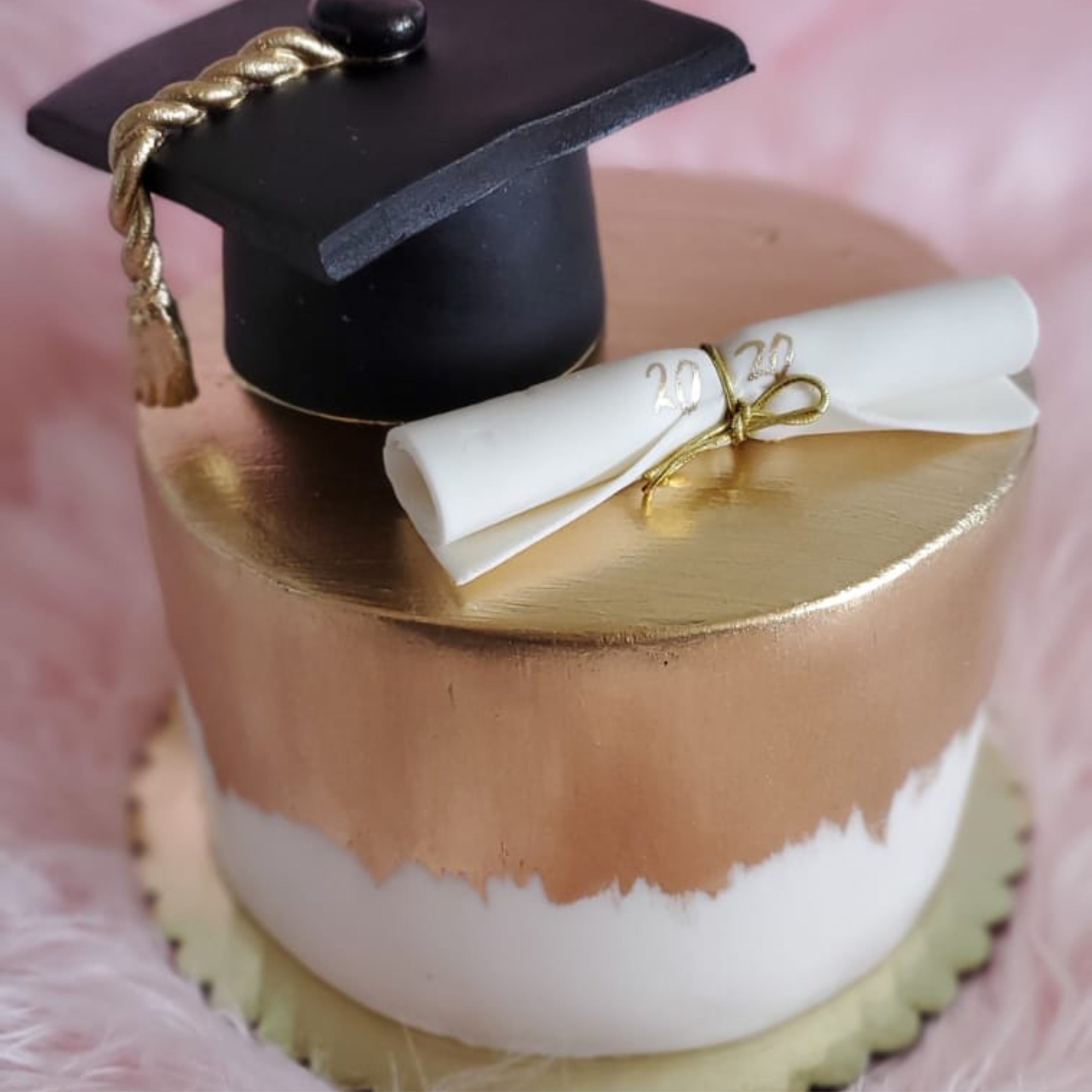 Graduation Cake Gold Drip | Justdelightfull